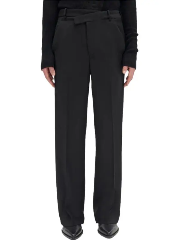 ANN DEMEULEMEESTER Wrap-front Wool Pants - Black