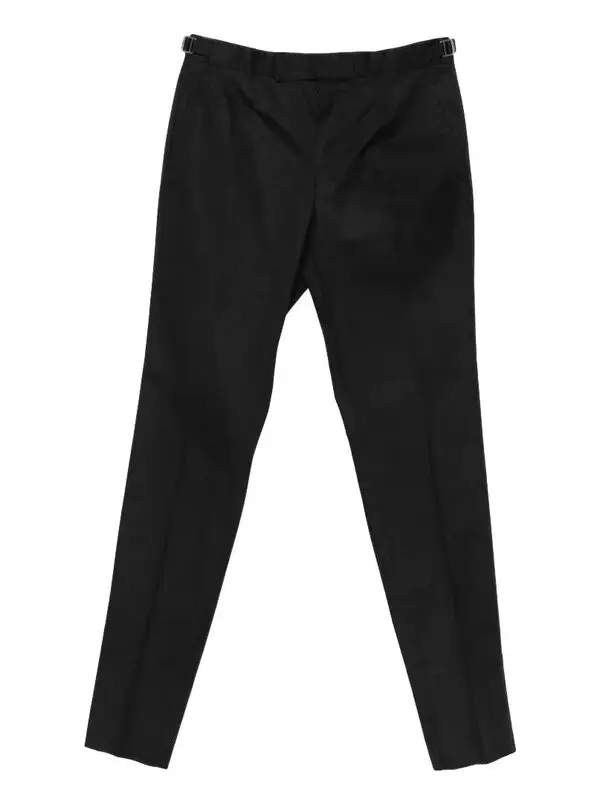 Zegna Navy Pressed Crease Trousers With Side Adjusters - Blue