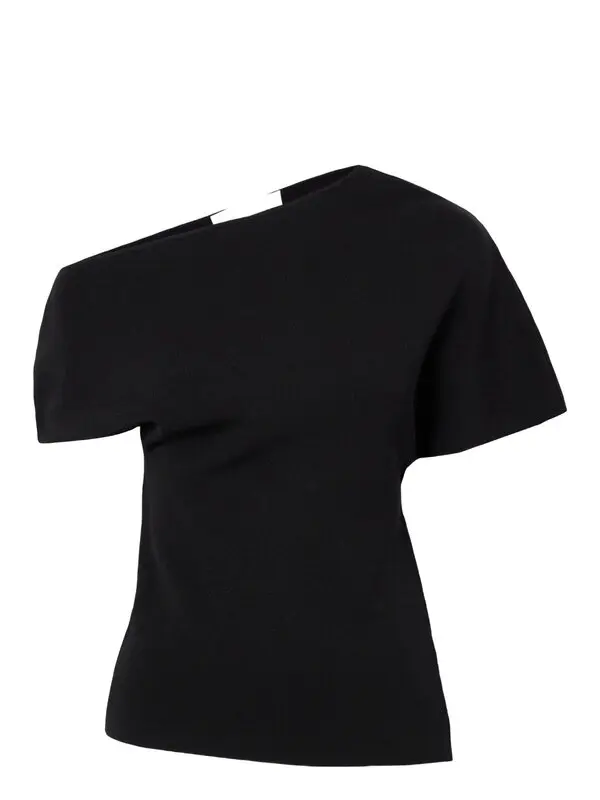 RÓHE Asymmetrical Jersey T-shirt - Black