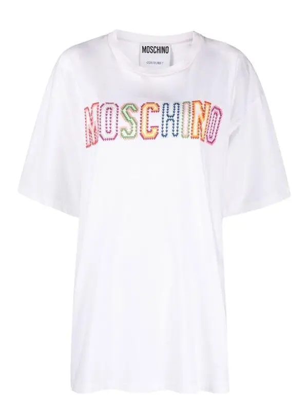 Moschino Maxi Logo Embroidered Crewneck T-shirt - No