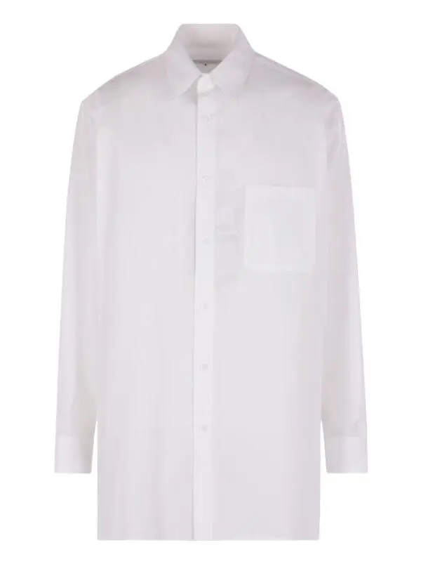 Yohji Yamamoto Long-sleeved Straight-hem Shirt - White