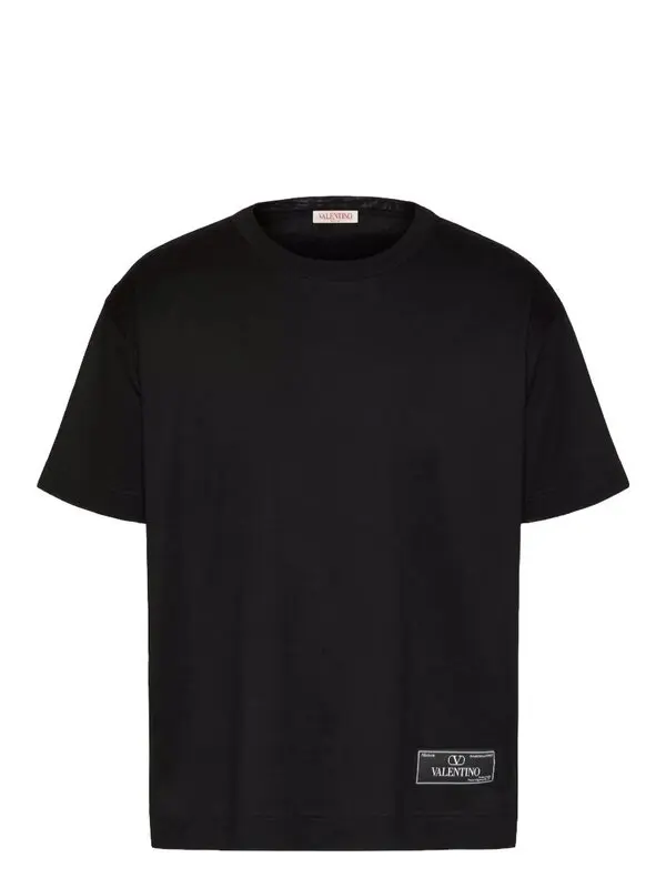 Valentino Garavani Logo Patch Crewneck T-shirt - Black