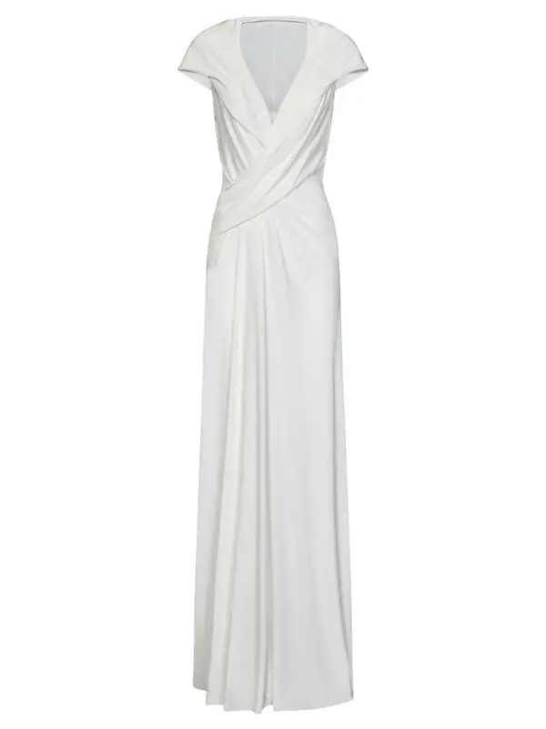 Alberta Ferretti Drape-detail Maxi Dress - White