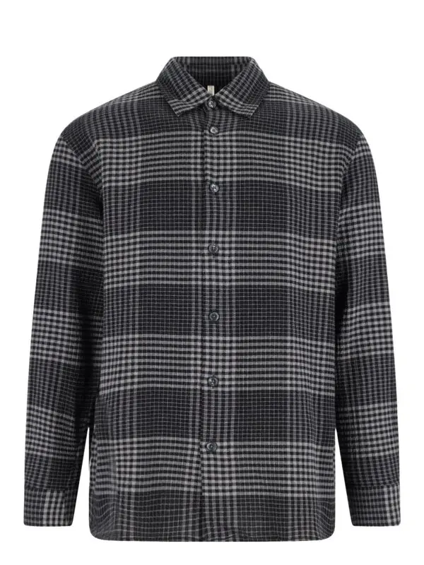 SUNFLOWER Plaid Collared Shirt - Black