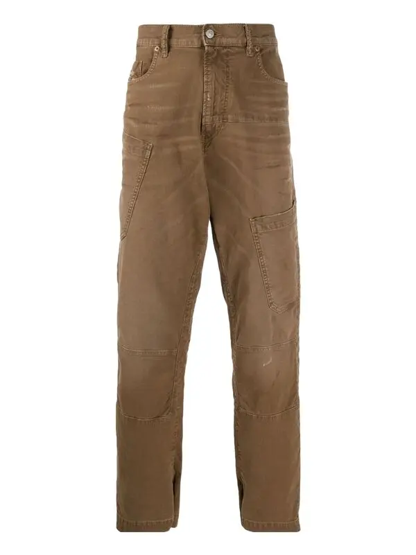 DIESEL® Straight Leg Jeans With Cat Beard Effect - Brown