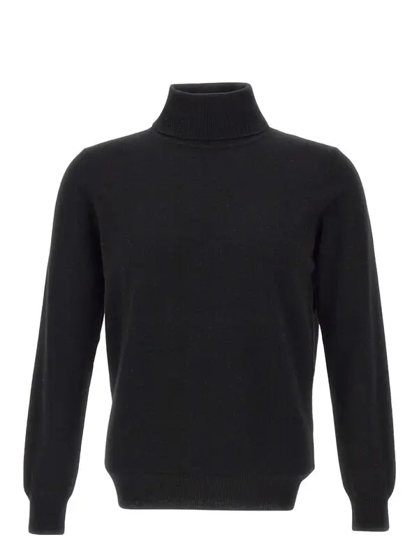 KANGRA Ribbed Turtleneck Sweater - Black