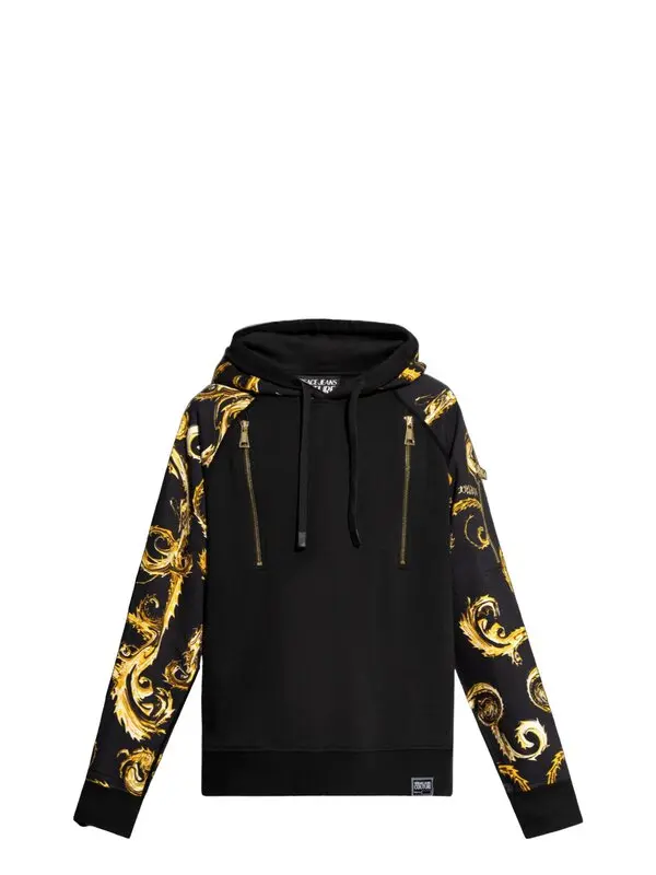 Versace Baroque Print Hooded Sweatshirt - Black
