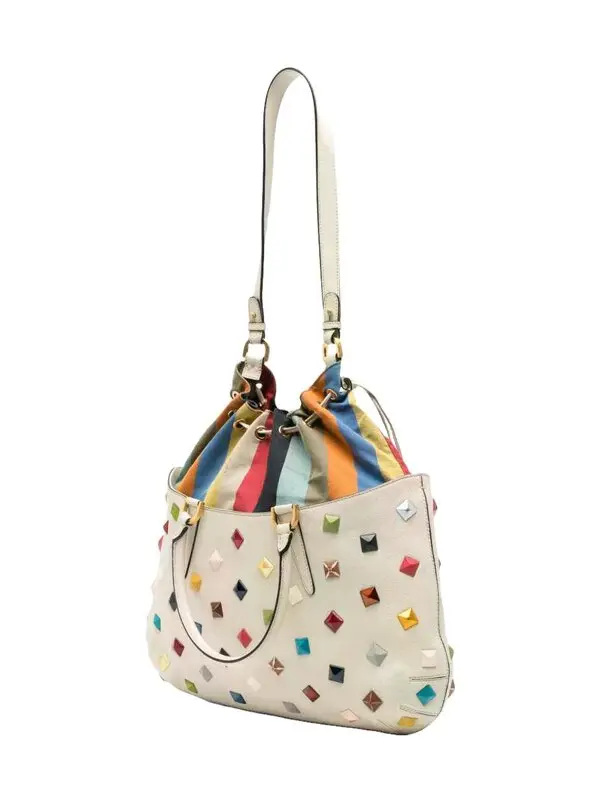 Fendi B. Fab Studded Tote Bag - Neutrals