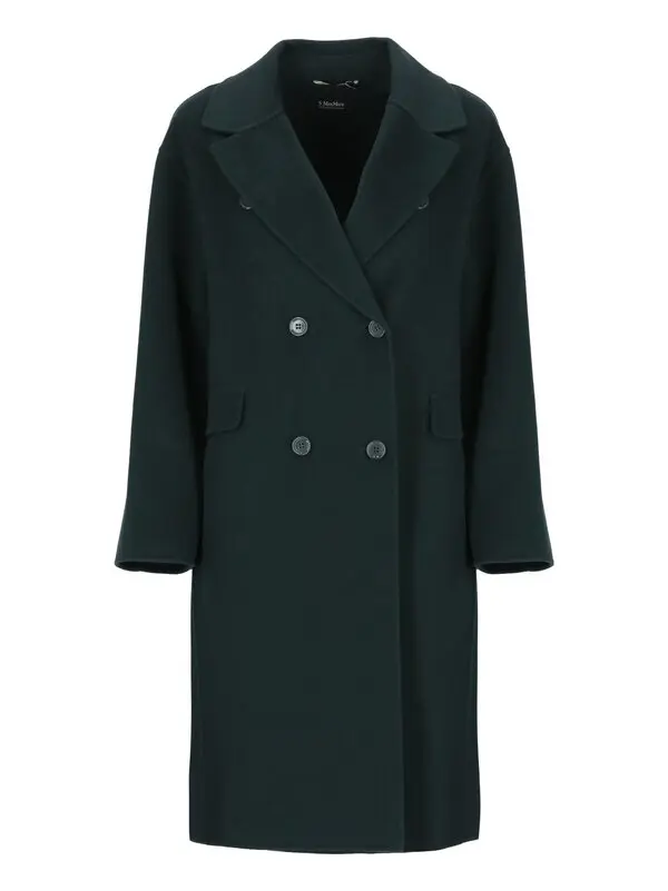 Max Mara Double-breasted Long-sleeved Coat - Black