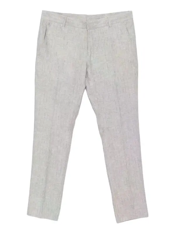 DANIELE ALESSANDRINI Pinstripe Tailored Trousers - Grey