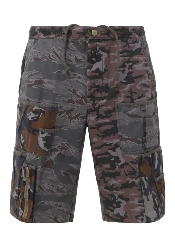 DIESEL® Camouflage Print Cargo Shorts - Black