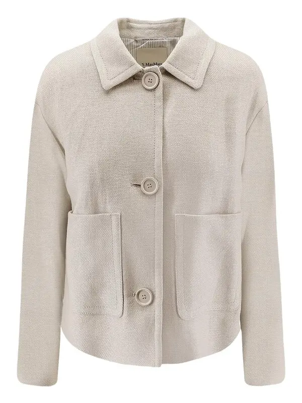 Max Mara Collared Long-sleeved Casual Jacket - Nude