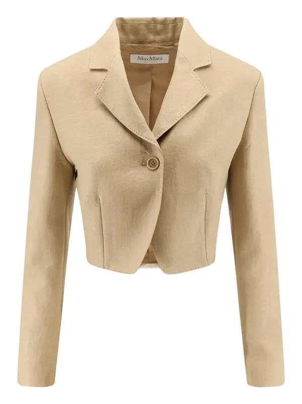 Max Mara Collared Long Sleeve Casual Jacket - Nude