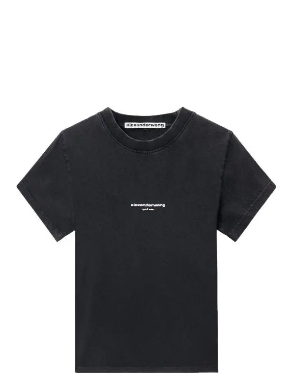 Alexander Wang Logo Cropped T-shirt - Black