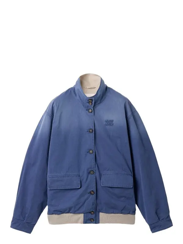 Miu Miu Washed Twill Blouson Jacket - Blue Limestone