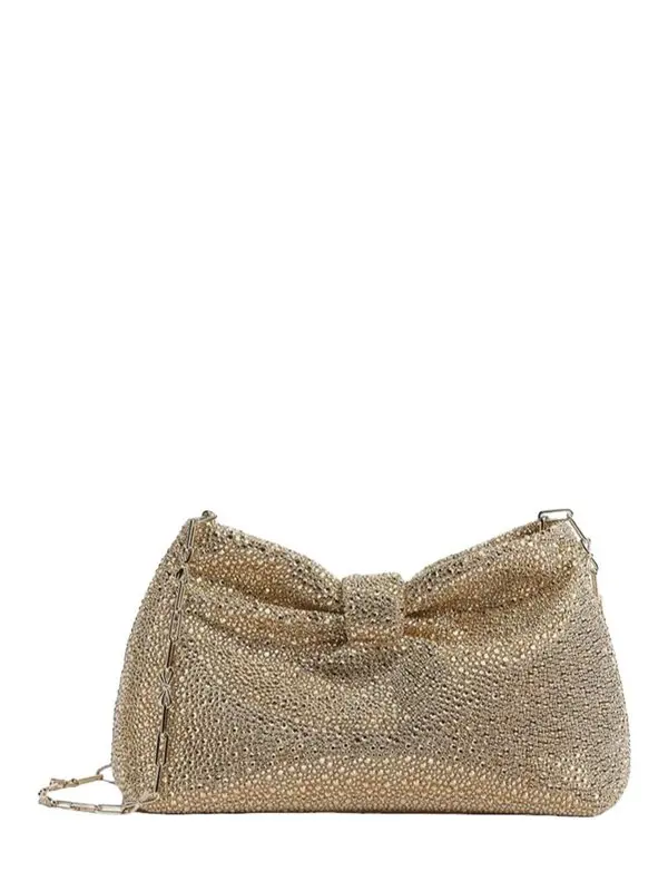 Dior Embellished Bow Shoulder Bag - Brown