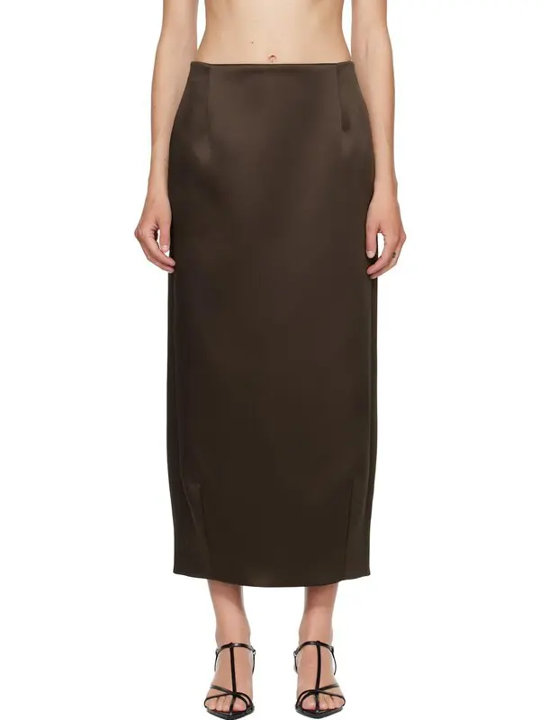 RÓHE High-waisted Midi Skirt - Brown