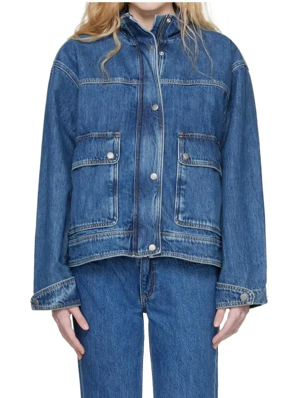 Rag & Bone Long Sleeve Denim Jacket - Blue