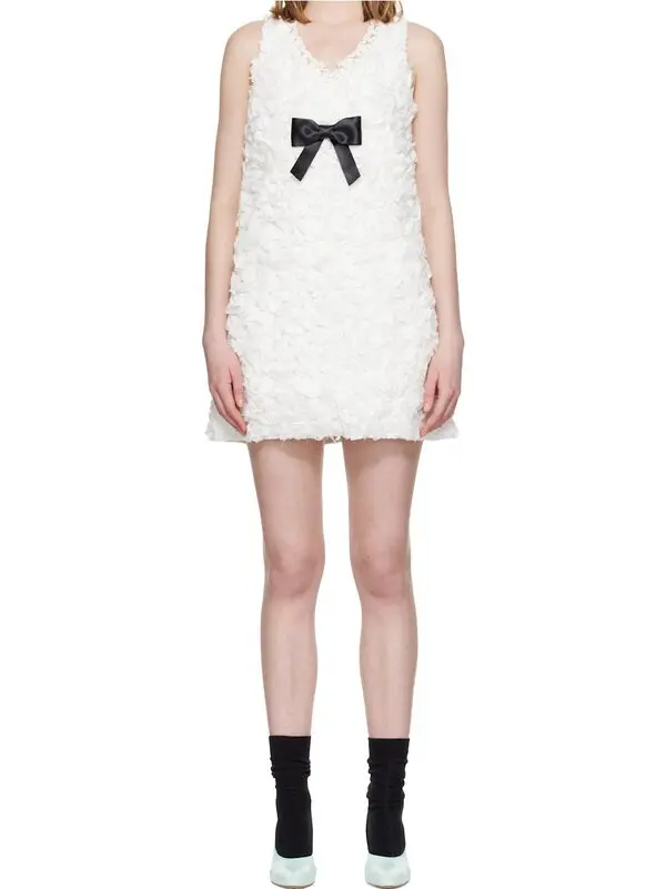 SHUSHU/TONG V-neck Bow-embellished Dress - White