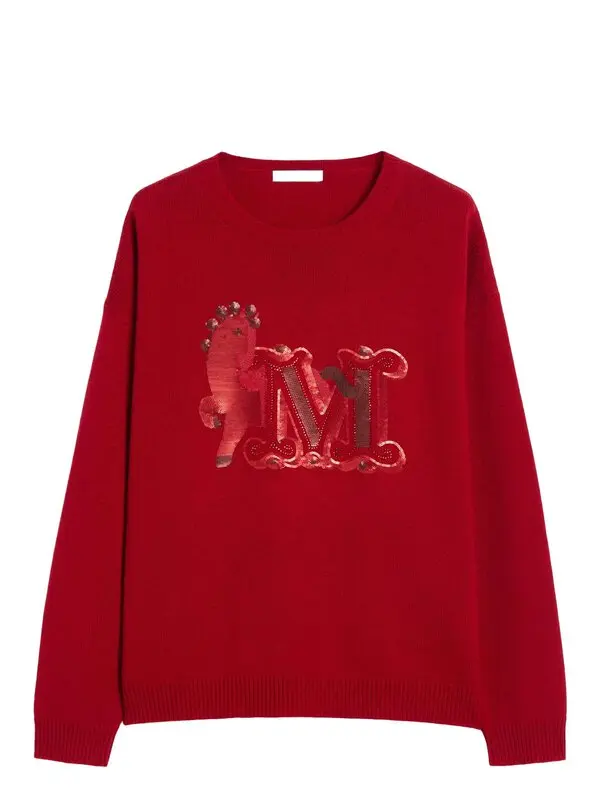 Max Mara Sequin-embellished Sweater - Deep Red
