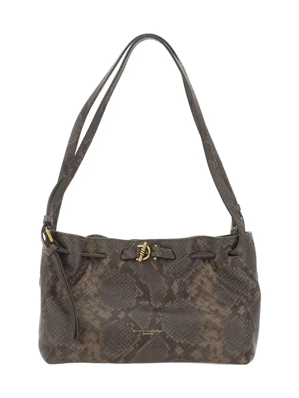 GIANNI CHIARINI Animal Print Shoulder Bag - Black
