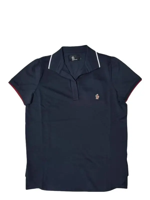 Moncler Short Sleeve Polo Shirt With Contrasting Trim - Black