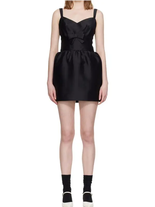 SHUSHU/TONG Bow Detail Sleeveless Dress - Black