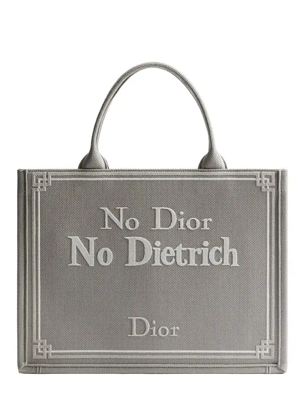 Dior Medium Book Tote With Strap - Gray