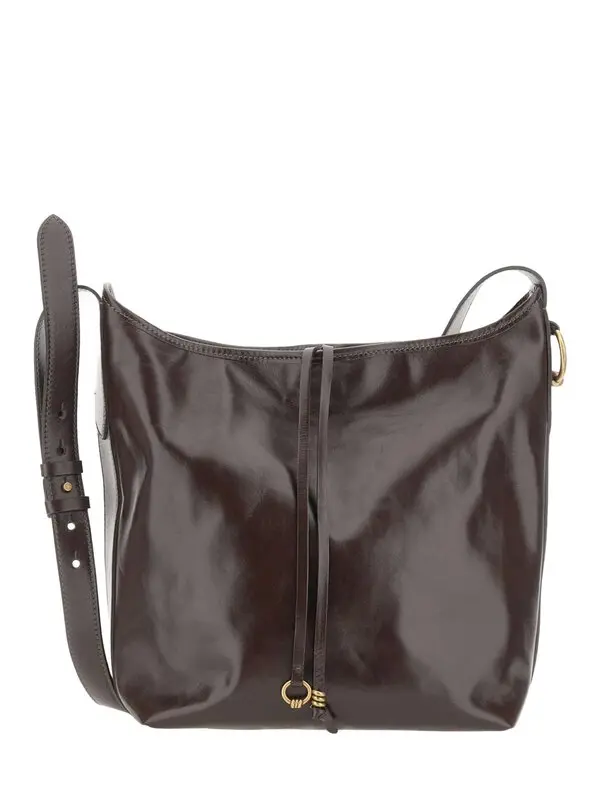 GIANNI CHIARINI Adjustable Handle Shoulder Bag With Vintage Gold Jewelry Details - Black