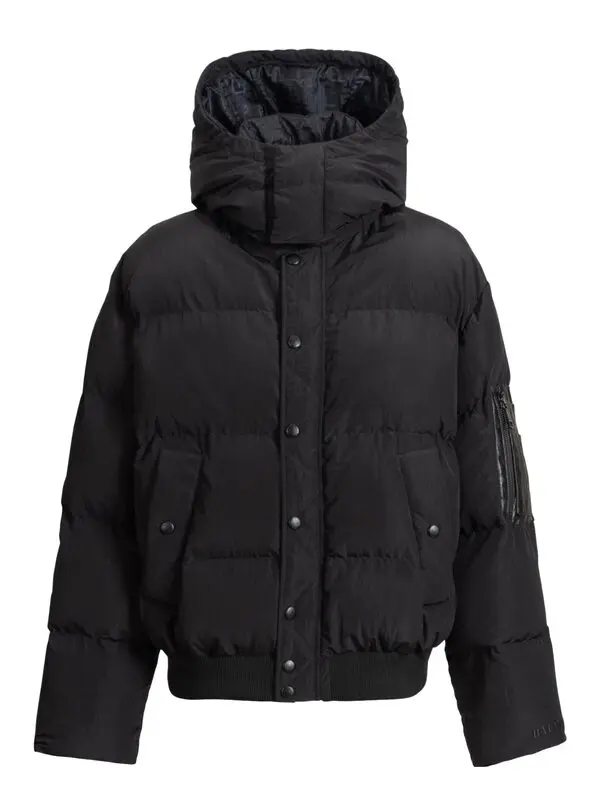 Balmain Padded Nylon And Leather Jacket - Black