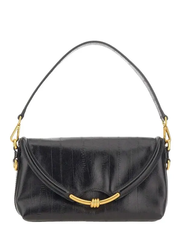 GIANNI CHIARINI Bea Shoulder Bag With Metal Details - Black