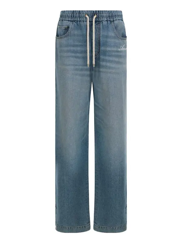 Amiri Drawstring Baggy Jeans - Pacific