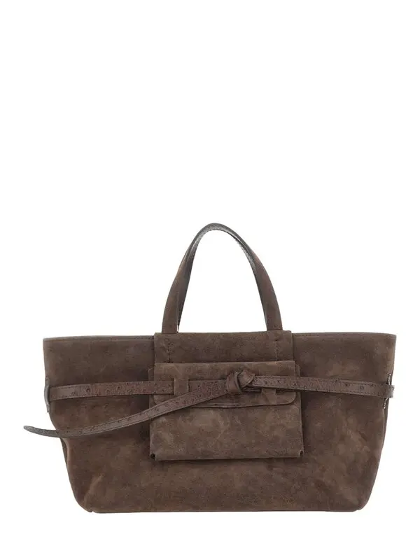 GIANNI CHIARINI Double-handled Handbag With Detachable Shoulder Strap - Brown