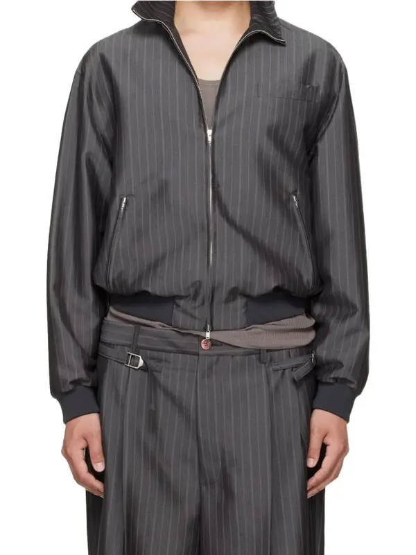 MAGLIANO Pinstripe Zip-up Track Jacket - Pinstripe Melange