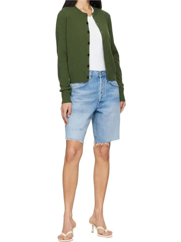 Citizens Of Humanity Blue Denim Distressed Shorts - Sparrow Blue.