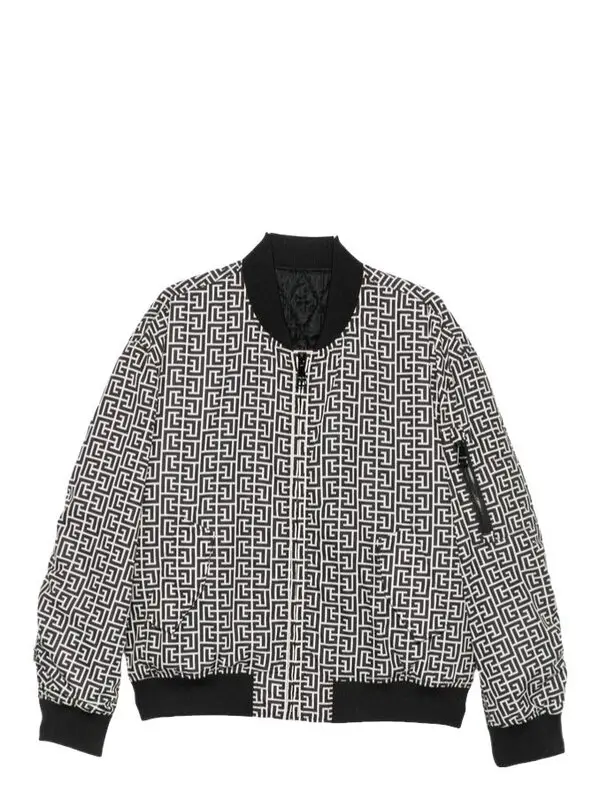 Balmain Monogram Bomber Jacket - Black