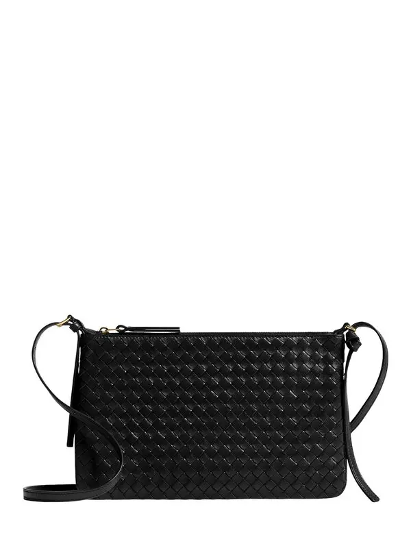 Bottega Veneta Leather Gemellini Pouch - Black