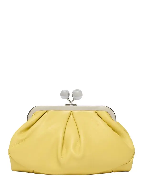 Max Mara Small Leather Pasticcino Clutch - Yellow
