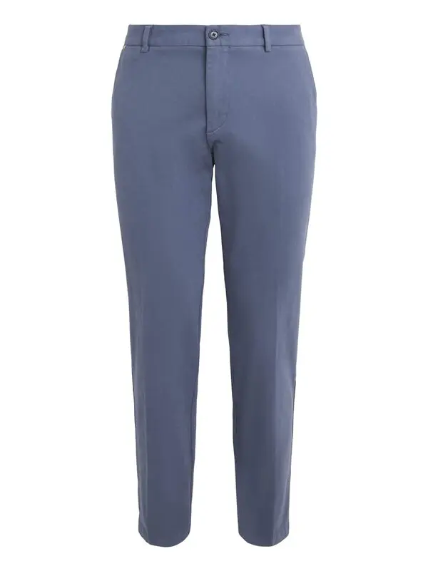 BOSS Stretch-cotton Tapered Leg Trousers - Blue