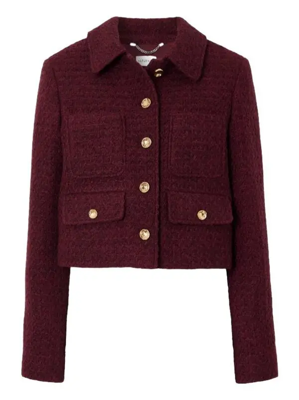 Altuzarra Cropped Tweed Jacket - Brown