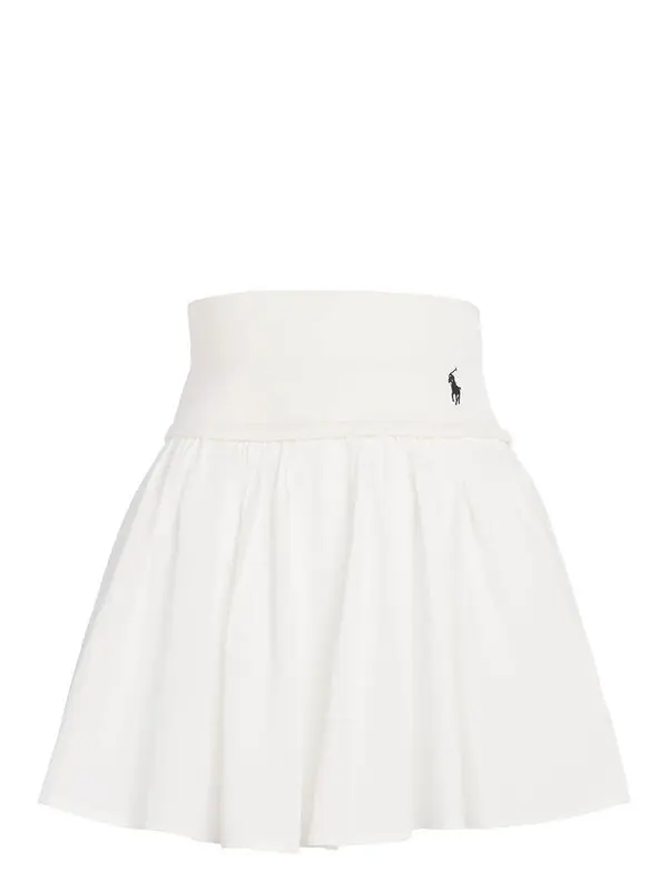 Polo Ralph Lauren Cotton Flounce Mini Skirt - White