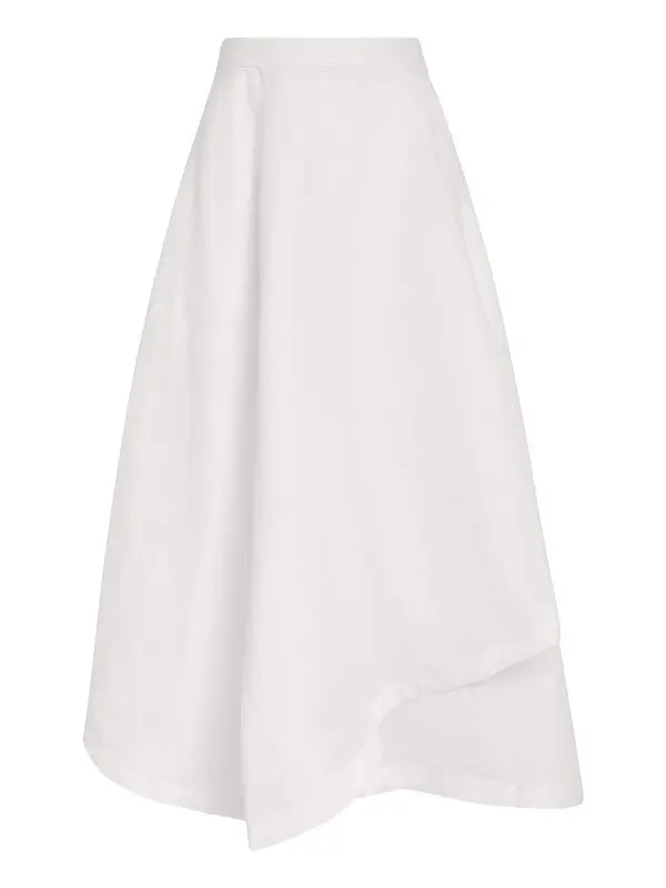 Polo Ralph Lauren Linen Wrap Midi Skirt - White