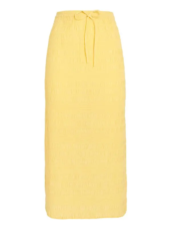 Polo Ralph Lauren Smocked Midi Skirt - Yellow