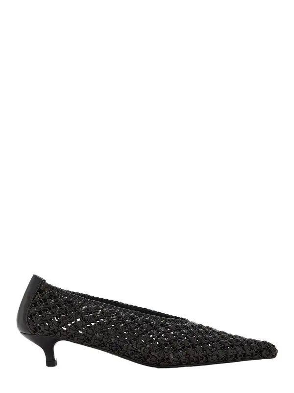 TOTEME Woven Leather Kitten Heel Pumps - Brown