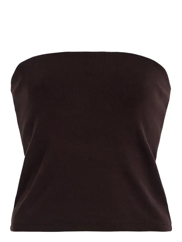 Donni. Ribbed Tube Top - Brown