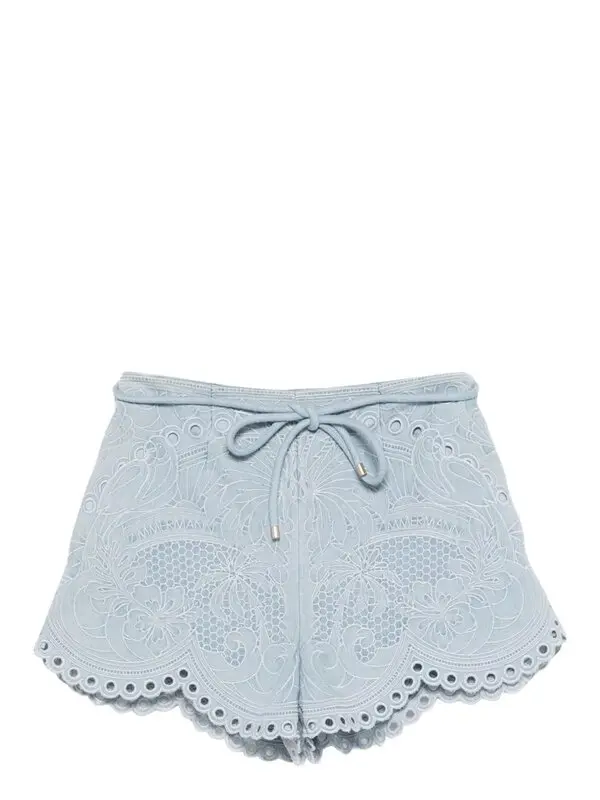 Zimmermann Daylight Denim Shorts With Eyelet Detail - Multicolor