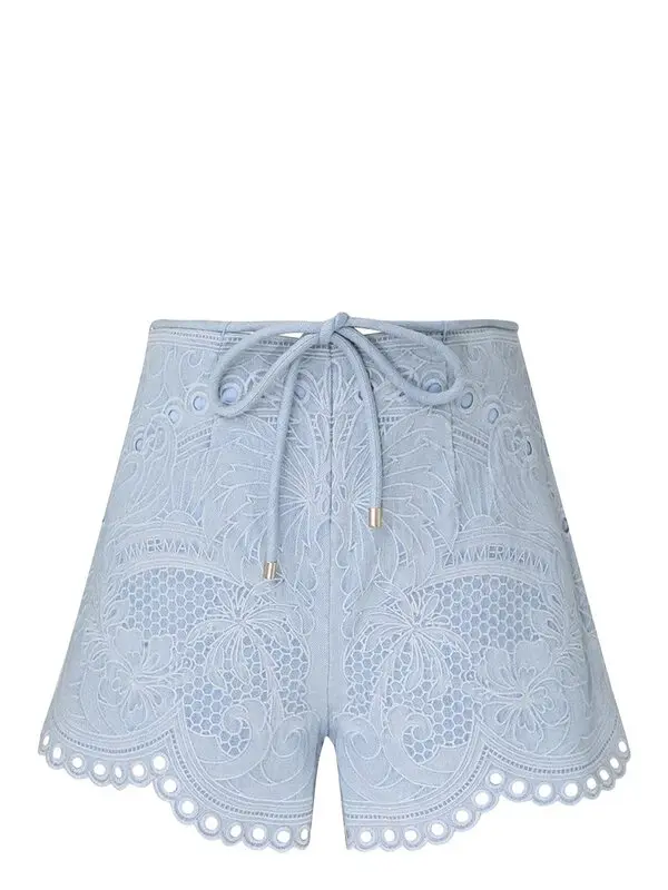 Zimmermann Daylight Denim Shorts With Eyelet Detail - Multicolor