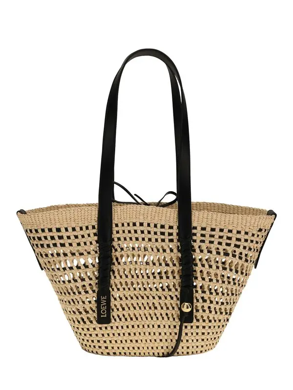 Loewe X Paula's Ibiza Braided Raffia Shoulder Bag - Cream