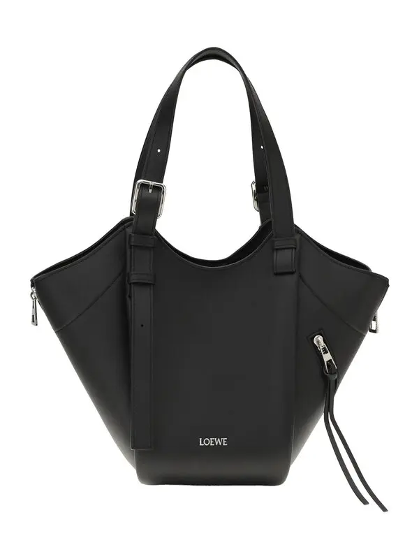 Loewe Hammock Flip Leather Handbag - Black