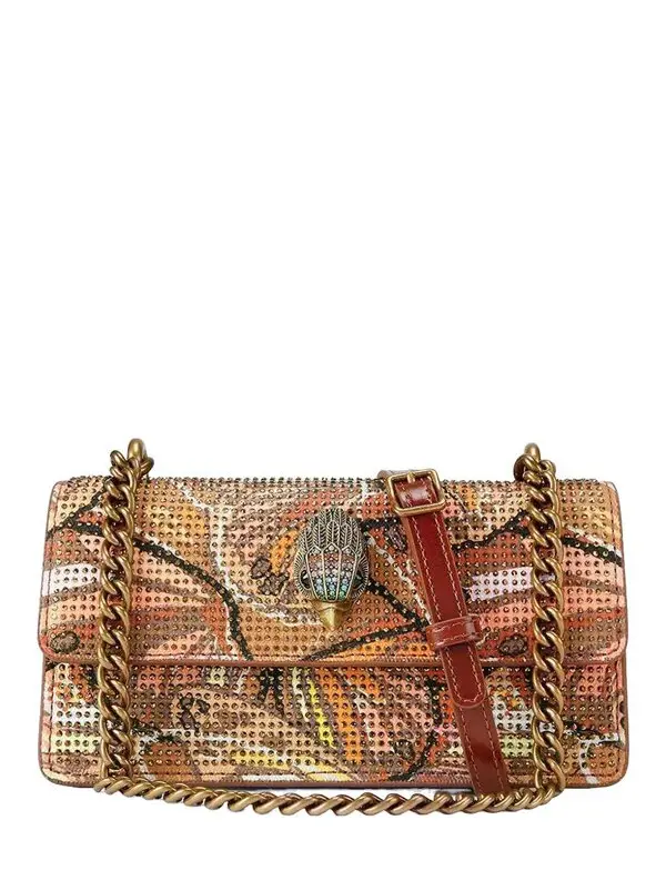 Kurt Geiger Kensington Crystal-embellished Shoulder Bag - Orange